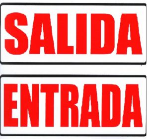 906. Rotulo Salida/ Entrada 20x30cm – Apex Suministros S.A.